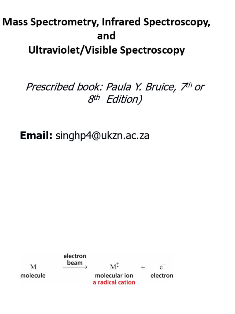 Chem320 Spectroscopy Mass IR and UV Lecture Notes 1 | PDF | Infrared ...