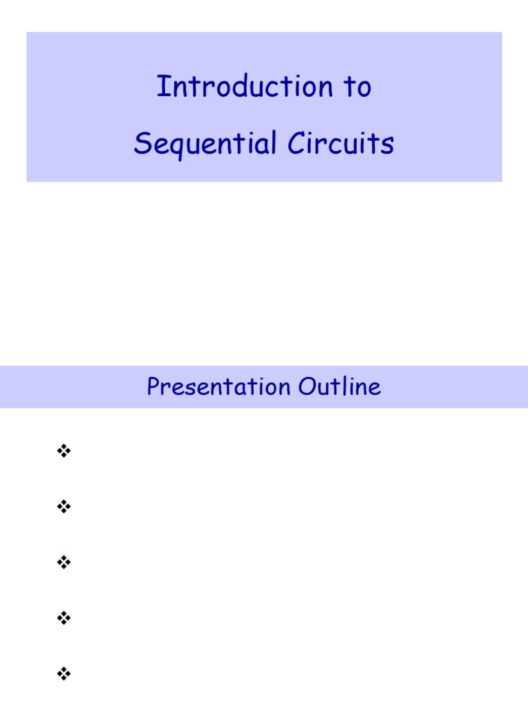 Introduction To Sequential Circuits: Digital Logic Design | PDF | Electronics | Electronic ...