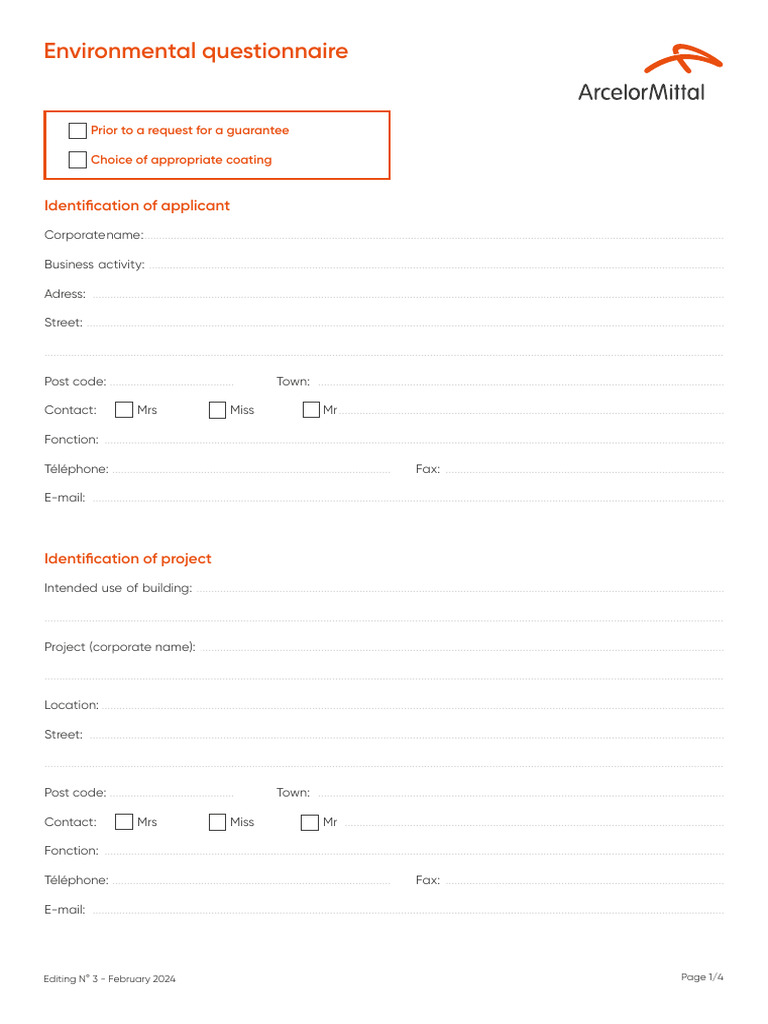 Environmental Questionnaire EN | PDF | Coast | Temperate Climate