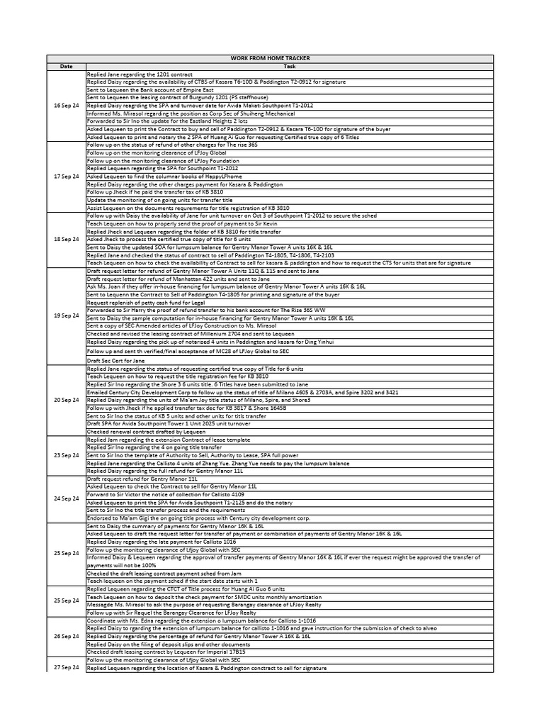 WFH Tracker - Angelica Lanuza | PDF | Money | Payments