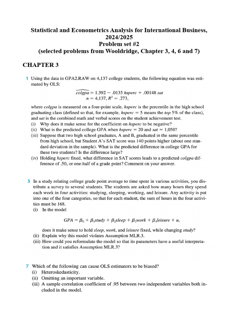 Problem set 2 | PDF