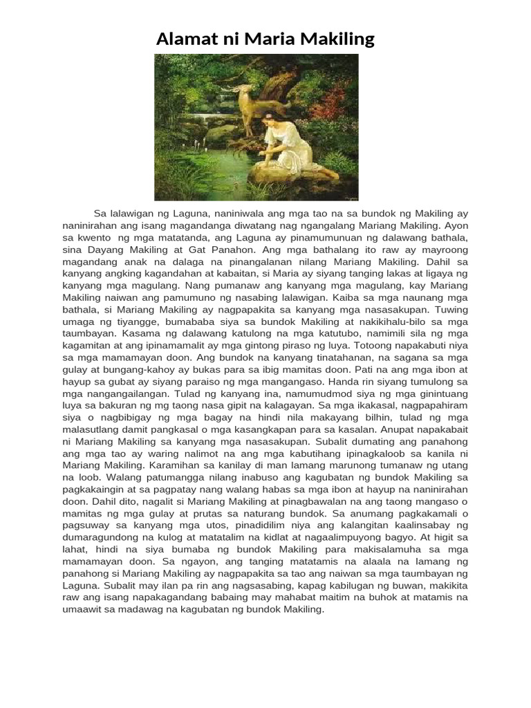 Alamat Ni Maria Makiling | PDF