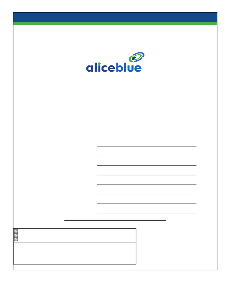 Alice Blue Client Registration Form | PDF | Identity Document | Foreign ...