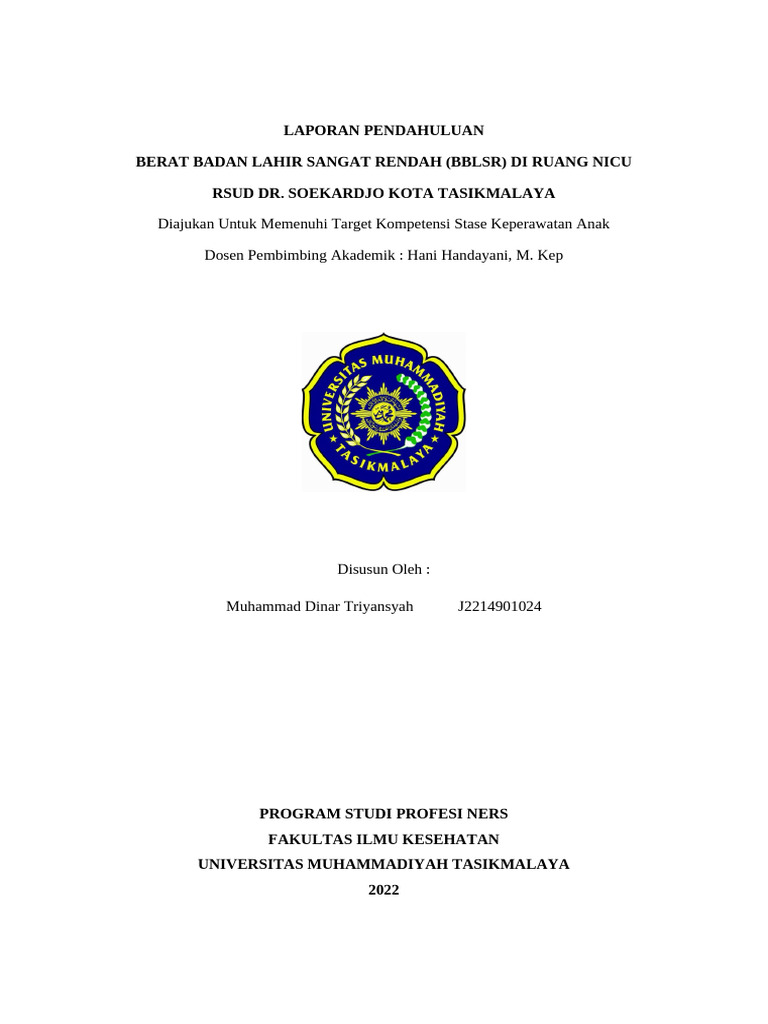 LP BBLSR R NICU Muhammad Dinar Triyansyah Ners | PDF