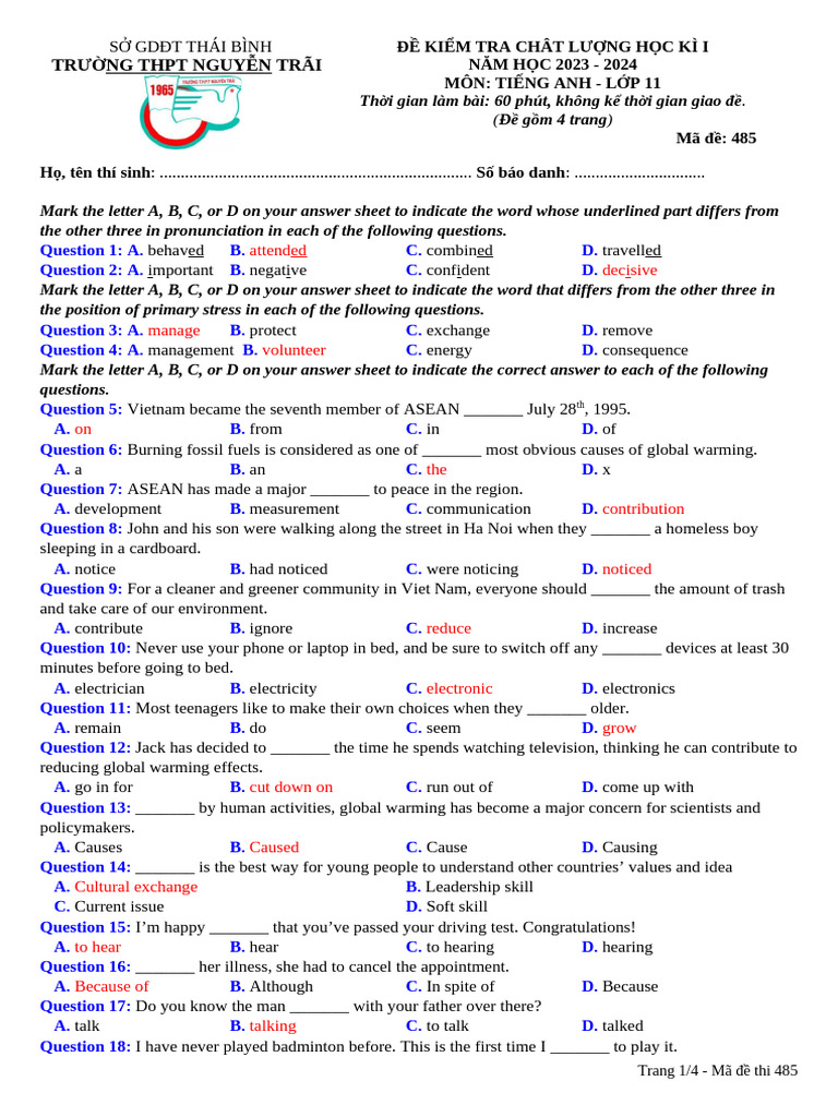 ANH 11-HK1-LANH_ANH 11-HK1-LANH_485 | PDF | Adolescence