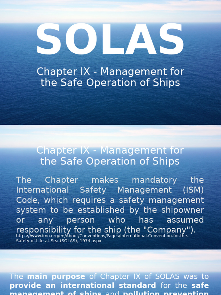 Solas Ix Ism | PDF | Safety | Ships