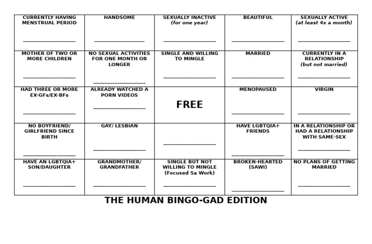 Human Bingo | PDF