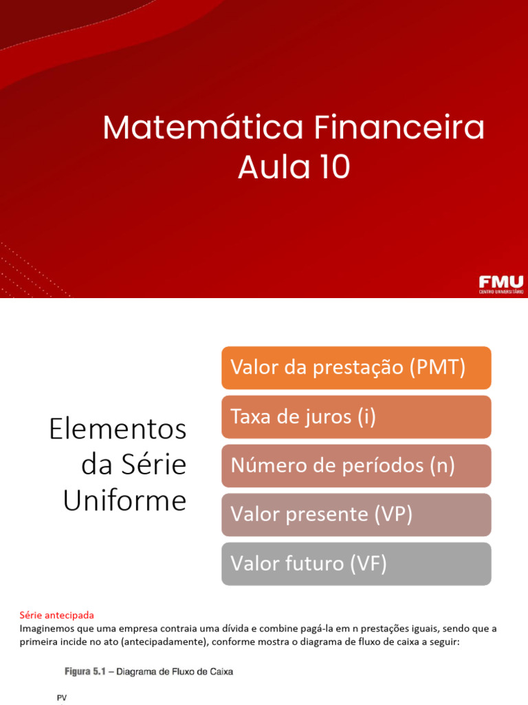 Aula 10 Matemática Financeira 22.10 | PDF | Juros | Fluxo de caixa