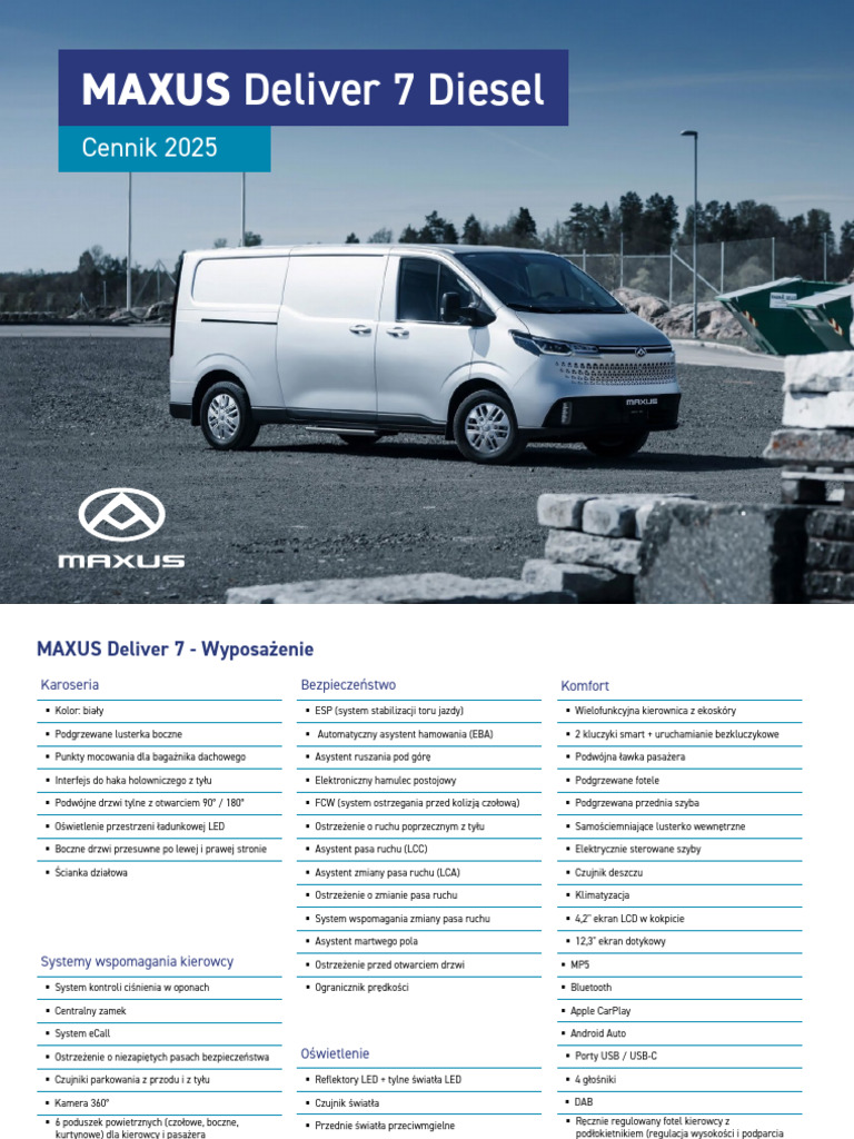 MAXUS_Deliver 7_datasheet_pl | PDF