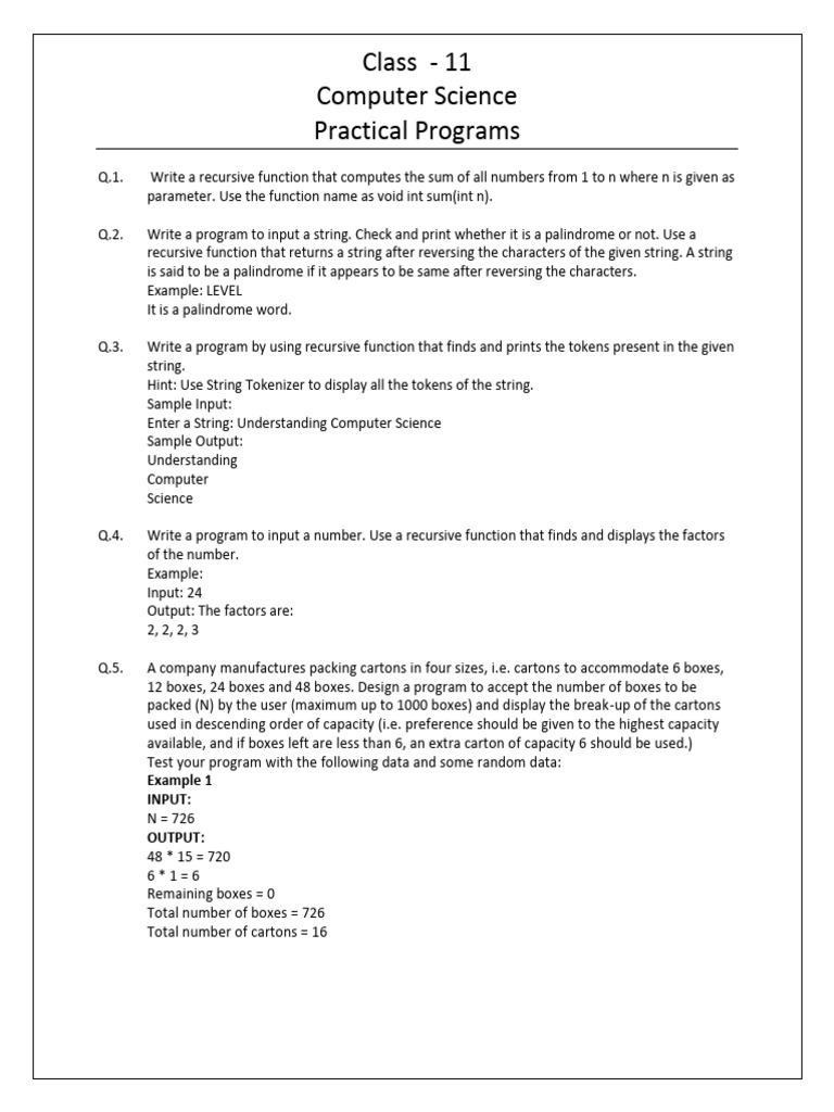 Class - 11 - Practical Project work_250115_120004 | PDF | String (Computer Science) | Parameter ...