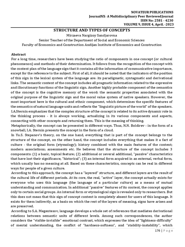 Structure and Types of Concepts 162cefc0 | PDF | Concept | Semantics