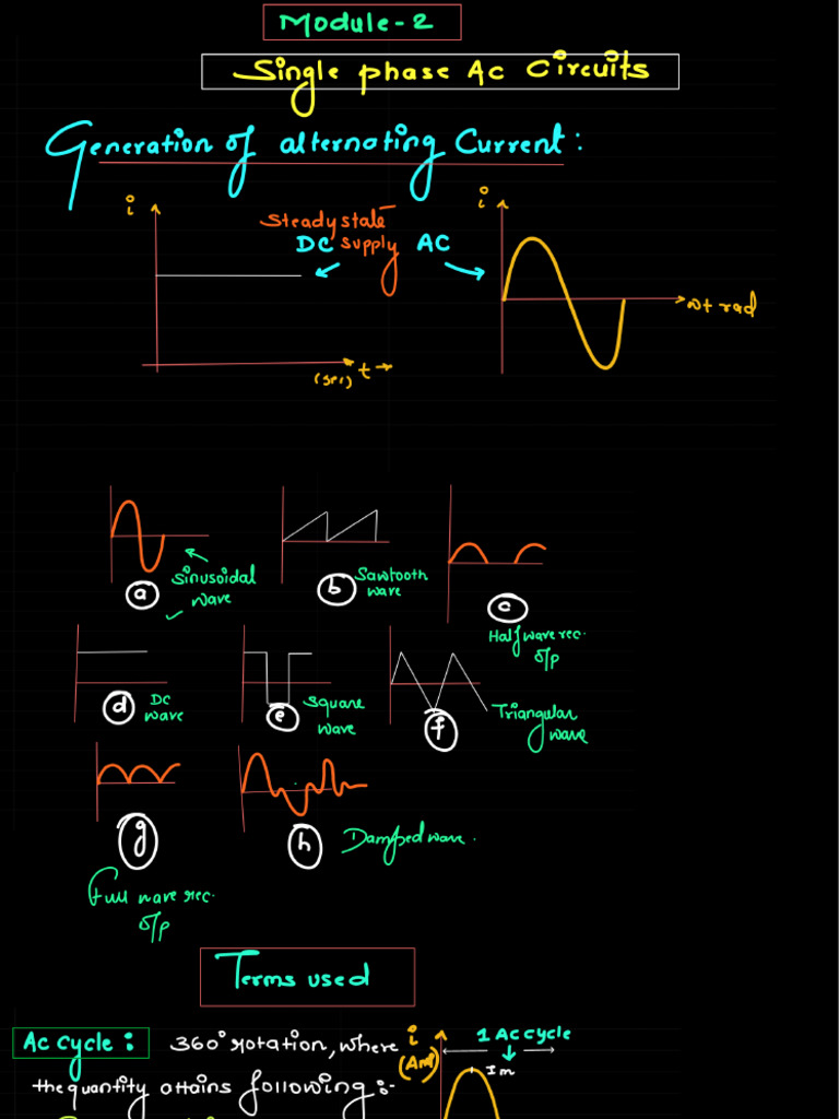 SINGLE PHASE AC CIRCUITS, Module 2 | PDF