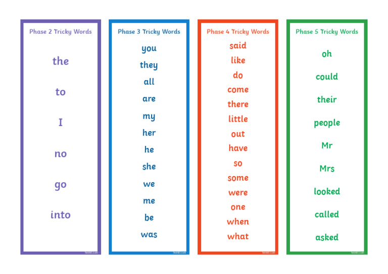 Tricky words | PDF