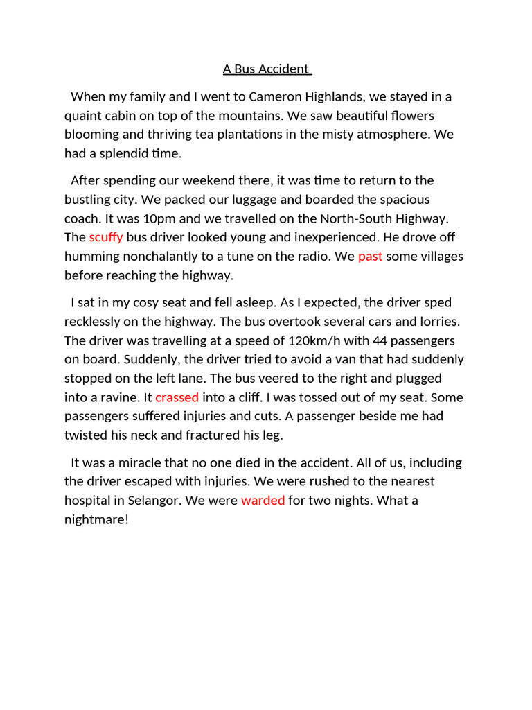 A Bus Accident | PDF