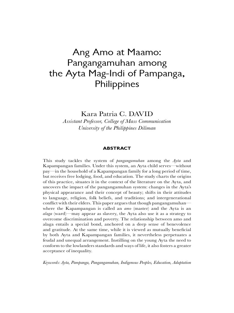 Pangangamuhan System Among Ayta Mag-Indi | PDF | Luzon