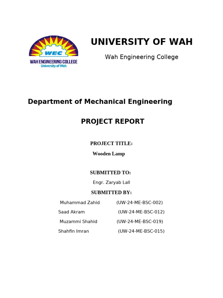 Workshop Project Report Tody Make Dioben | PDF | Length | Lighting