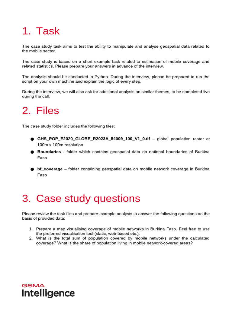 Geospatial Analyst - Case Study Briefing | PDF