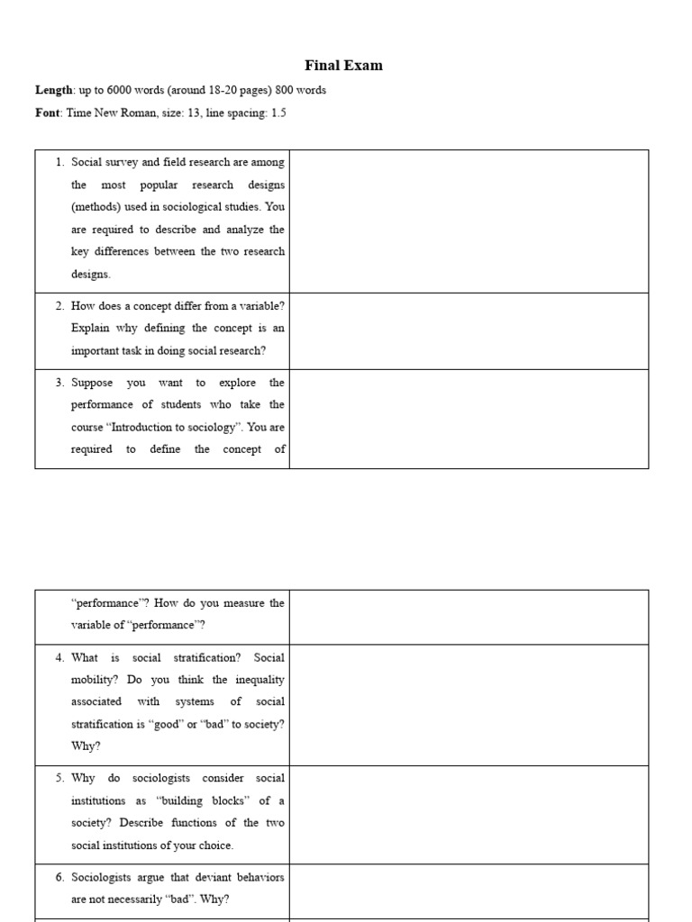 Sociological Research Methods Exam Guide | PDF