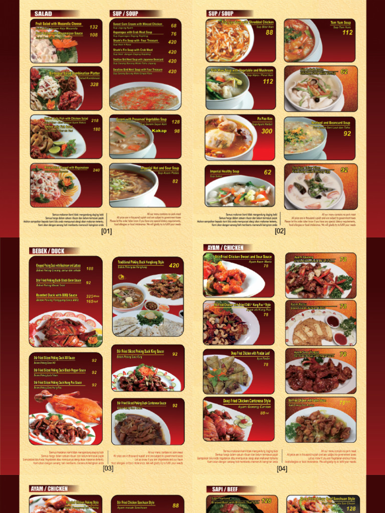 Menu Grand Panglima Revisi Terbaru | PDF