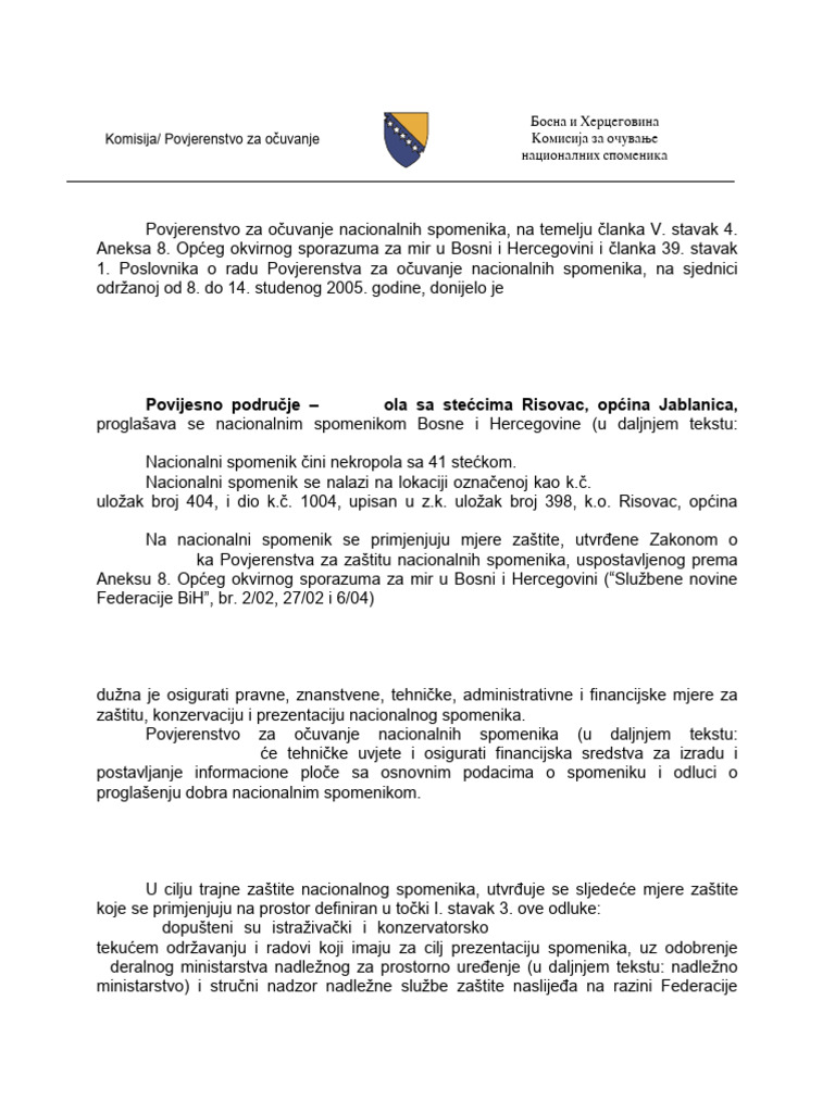 Jablanica - Nekropola Risovac HR | PDF