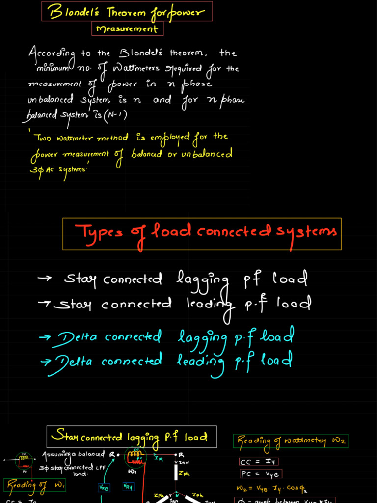 Two Wattmeter Method For 3 Phase Power Measurement | PDF