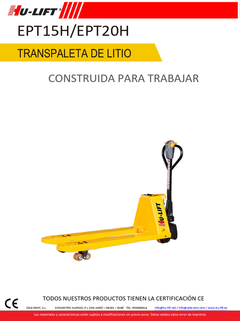 Hu-lift - Ept15h-Ept20h - Ficha Tecnica | PDF | Ascensor