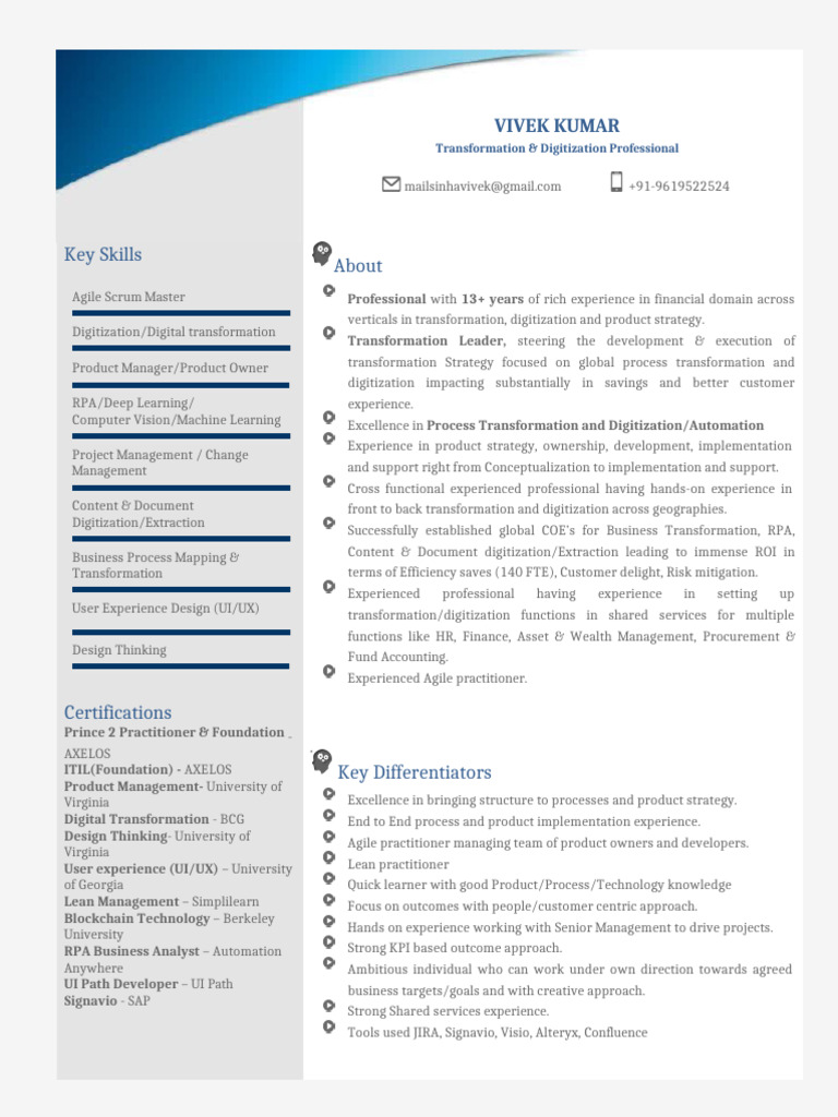 Vivek Kumar - Updated - Docx-1 | PDF | Business Process | Business