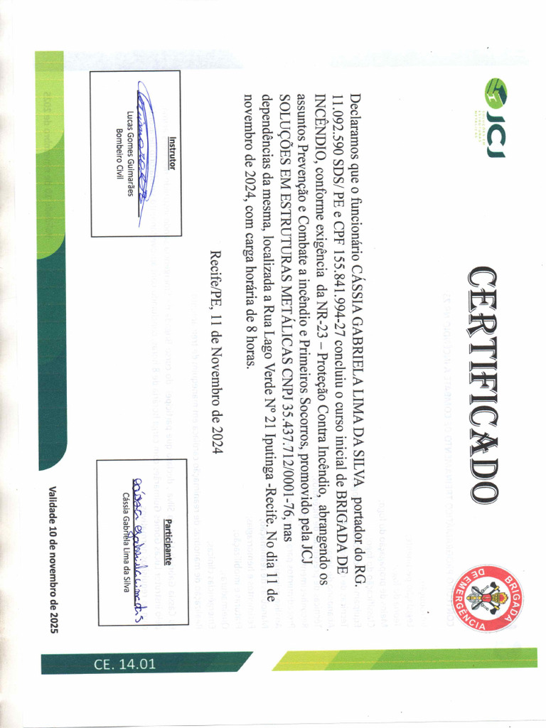 CERT. NR-23 CÁSSIA GABRIELE | PDF