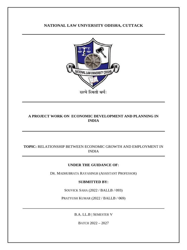 22ba069 & 22ba093 EDP Project | PDF | Economic Growth | Unemployment
