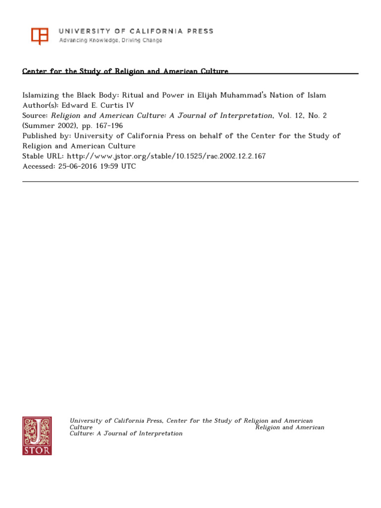 Islamizing The Black Body | PDF | Rituals | Quran