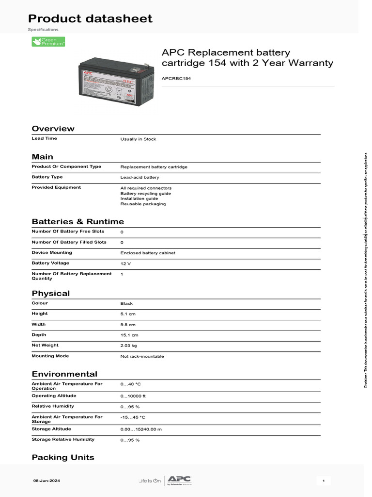 APC APCRBC154 Battery Replacement Guide | PDF | Manufactured Goods