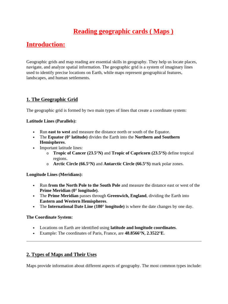 Understanding Geographic Maps and Grids | PDF | Map | Latitude