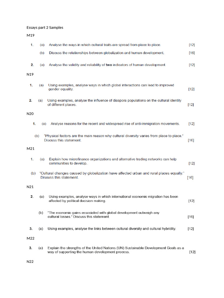 Essays Part 2 Samples | PDF