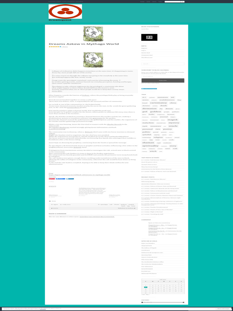 027 Dreams Askew in Mythago World – Dreamquest | PDF | Religious Belief And Doctrine