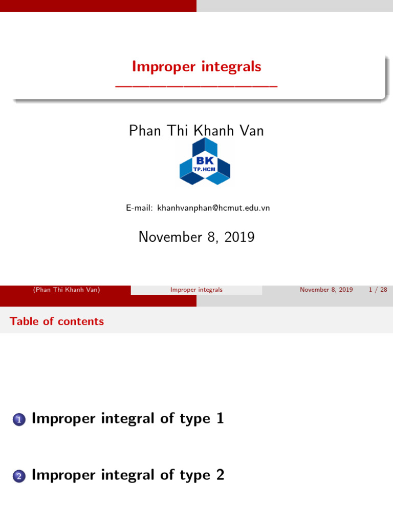 Understanding Improper Integrals | PDF | Mathematical Relations ...