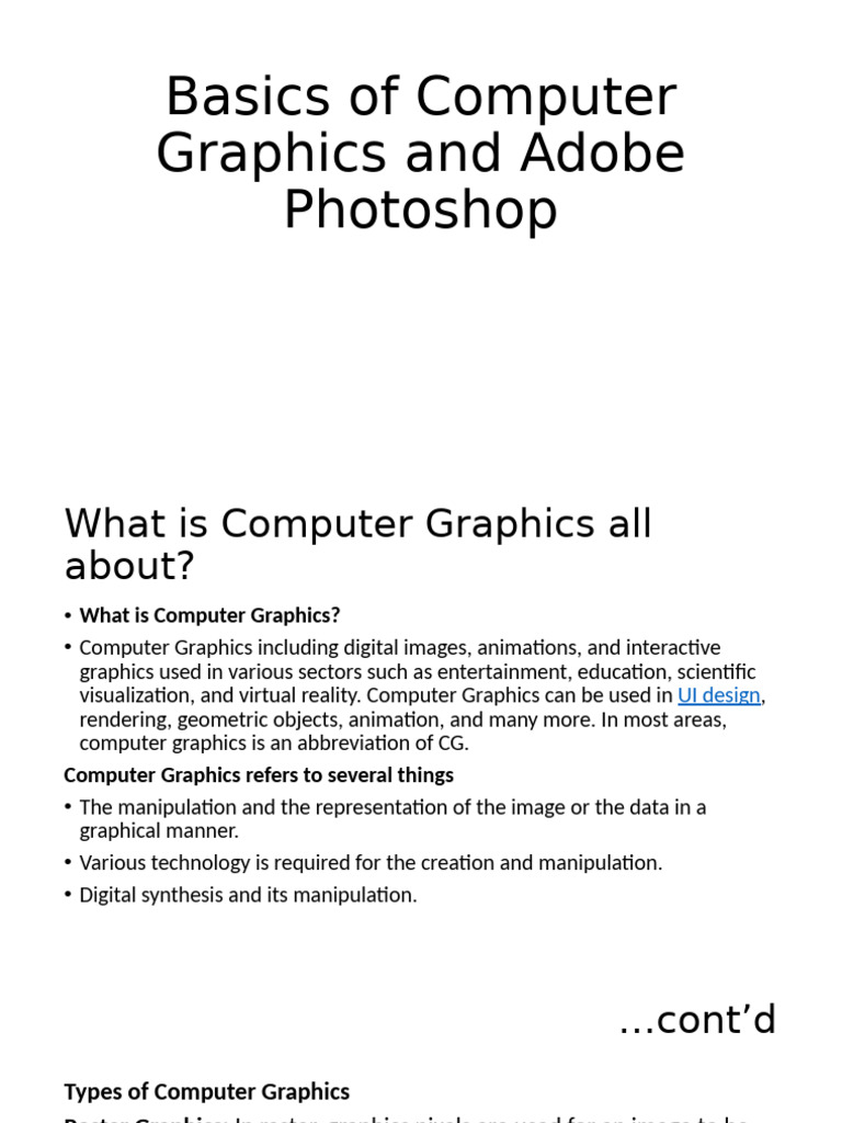 Basics of Computer Graphics and Adobe Photoshop | PDF | Computer Graphics | Graphics