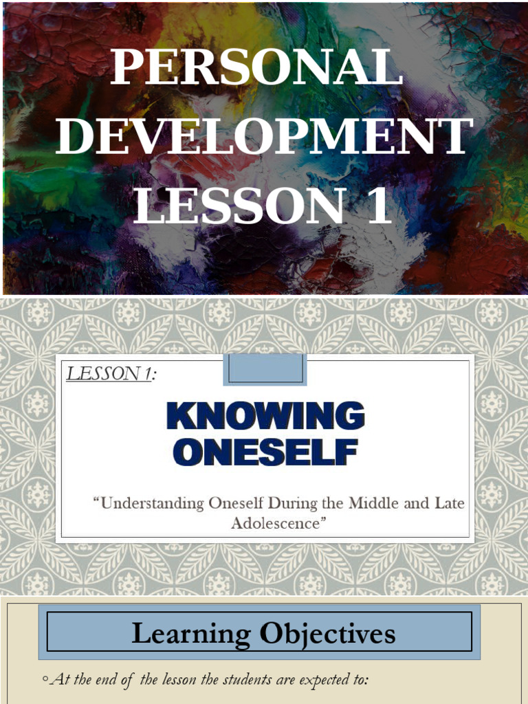 Lesson 1.1 Knowing Oneself | PDF