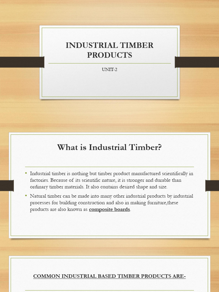 Unit-2 Industrial Timber Products | PDF | Plywood | Wood