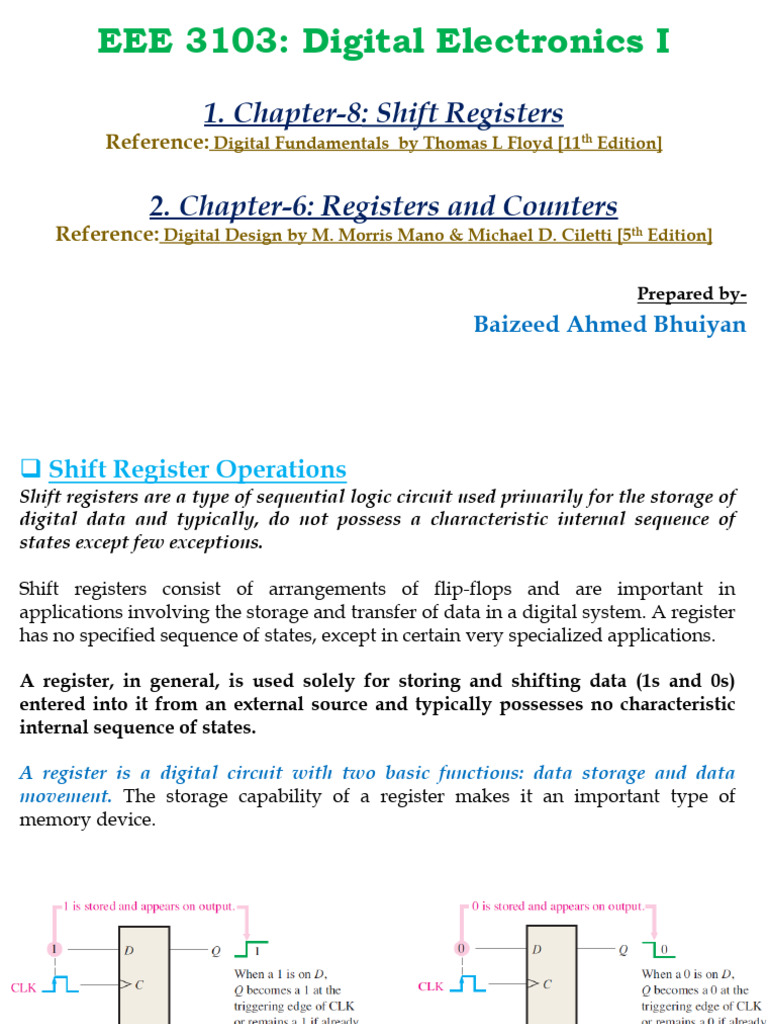 Shift Registers in Digital Electronics | PDF | Electronic Circuits | Computer Data