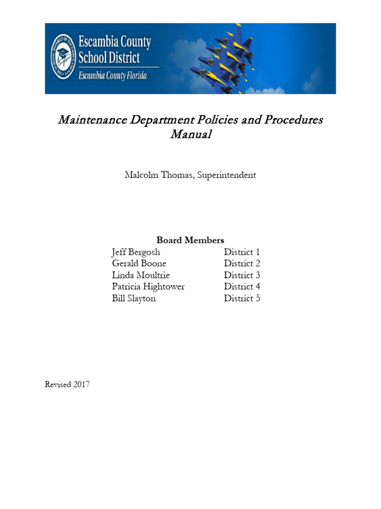 Maintenance_Department_Standard_Operating_Procedures | PDF | Energy ...