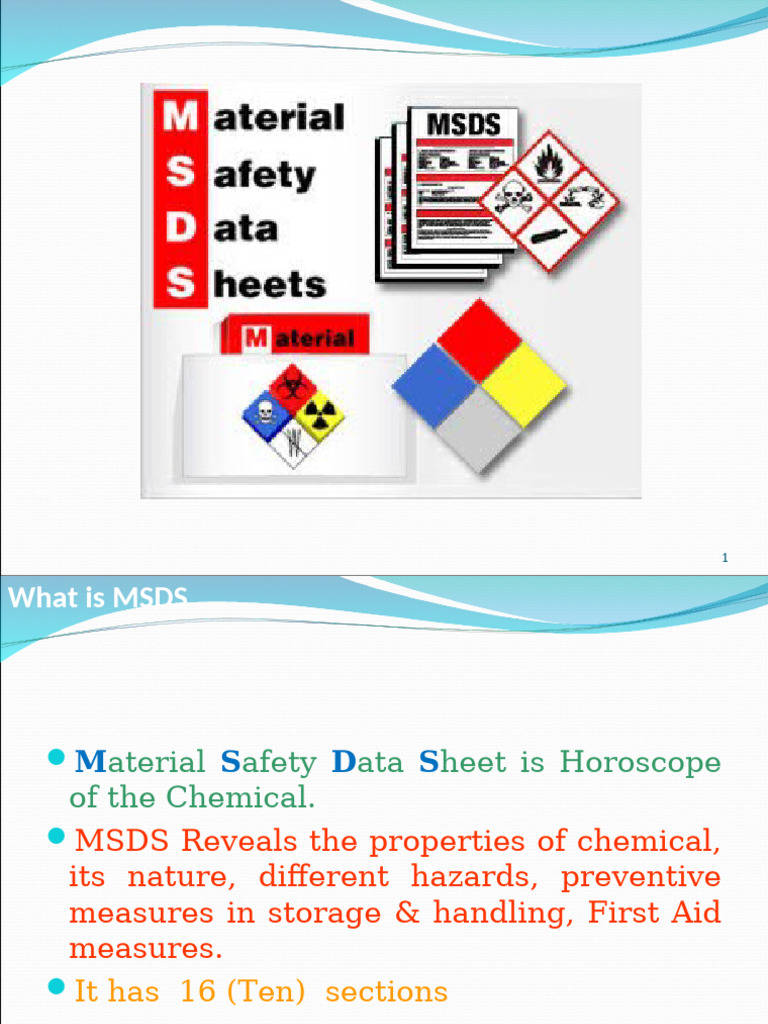 MSDS Training Presentation | PDF | Toxicity | Dangerous Goods