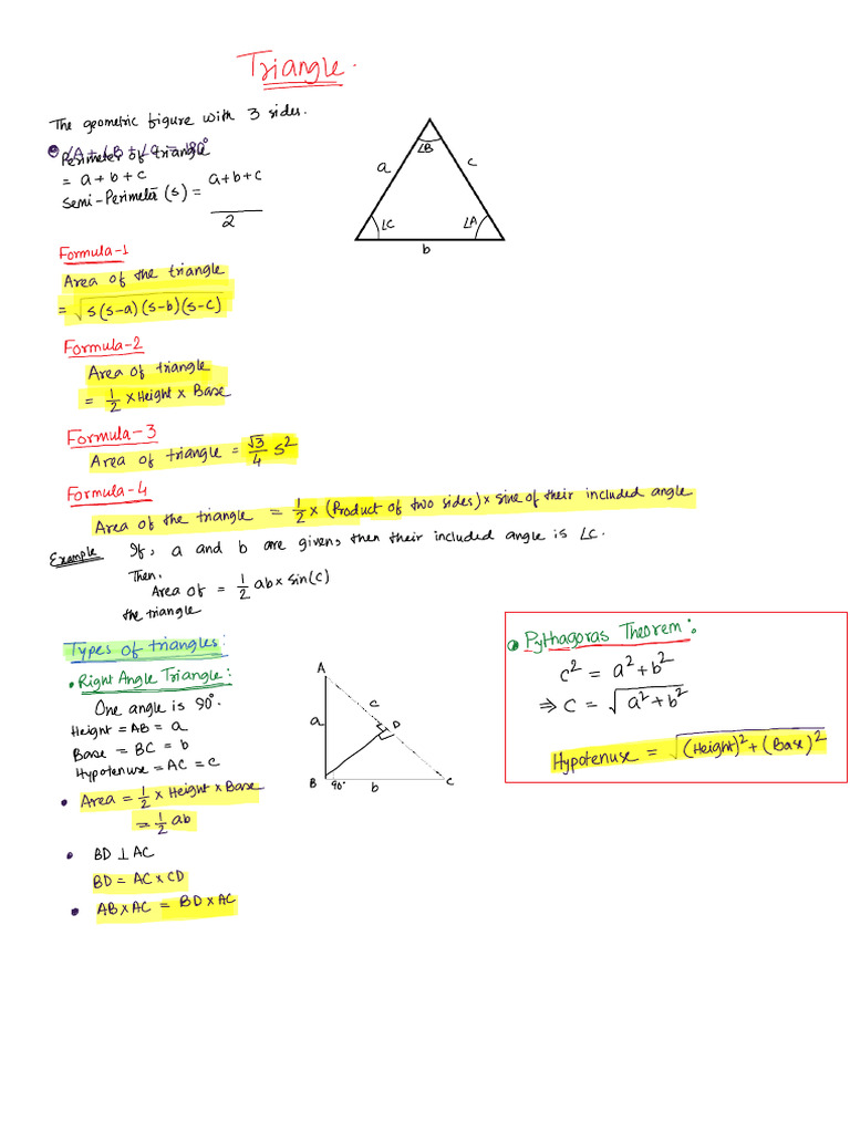 Triangle Formula | PDF