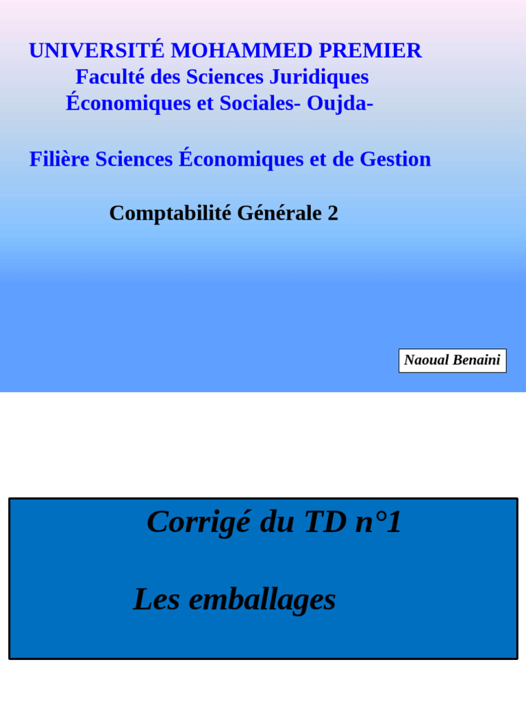 TD N°1+ Correction | PDF | Facture | Effet de commerce
