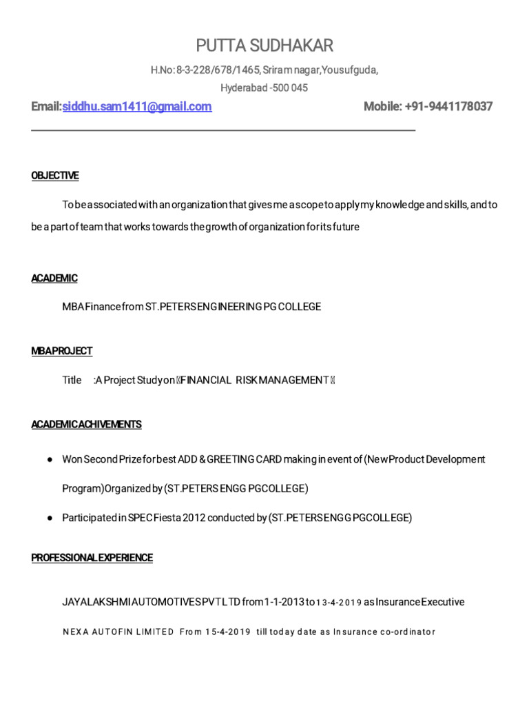 Sudhakar Updated Resume New | PDF