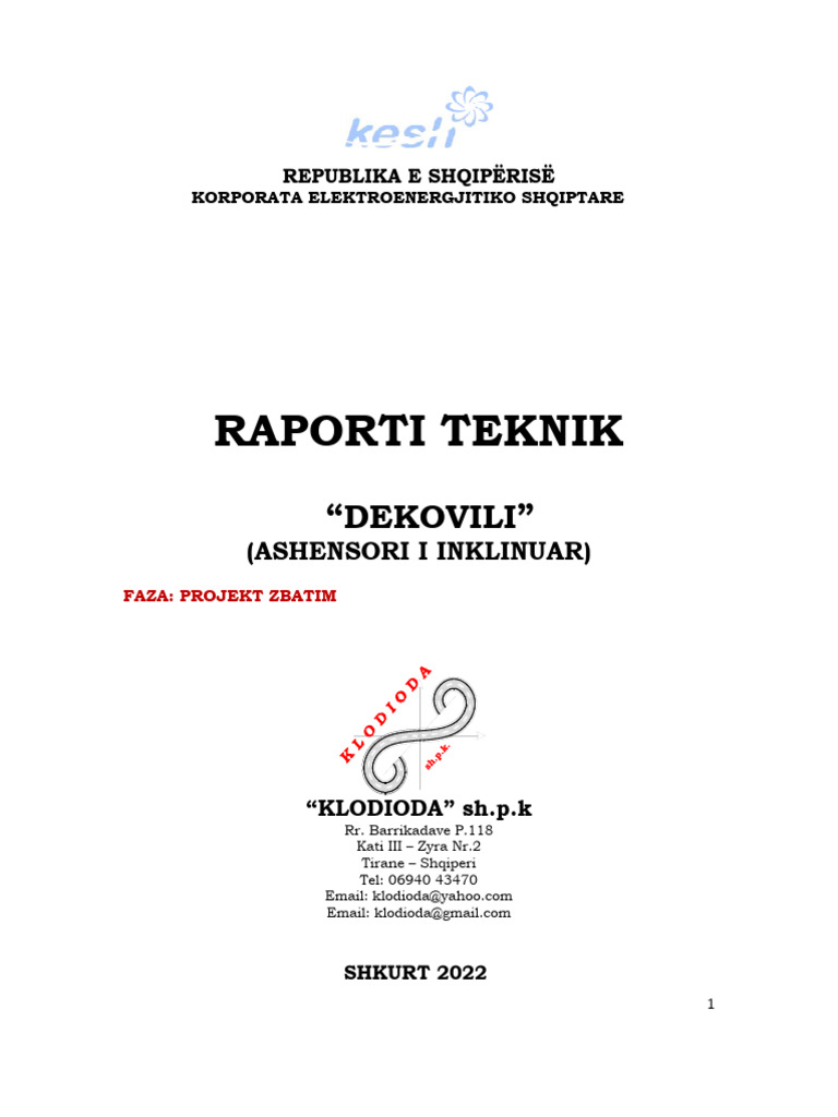 Raporti Ashensor I Inklinuar | PDF