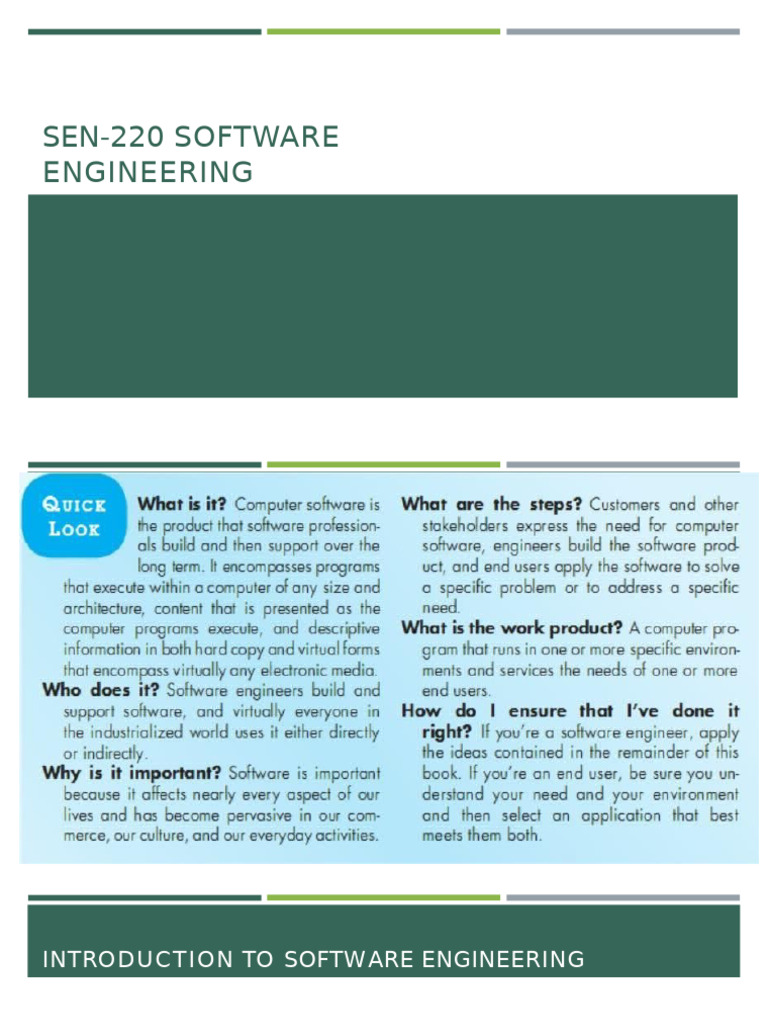 Overview of Software Engineering Concepts | PDF | Software | Application Software