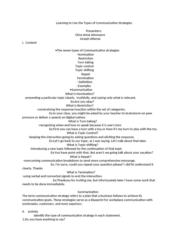 Lesson 14 (Anonuevo & Atienza) | PDF | Communication | Cognition