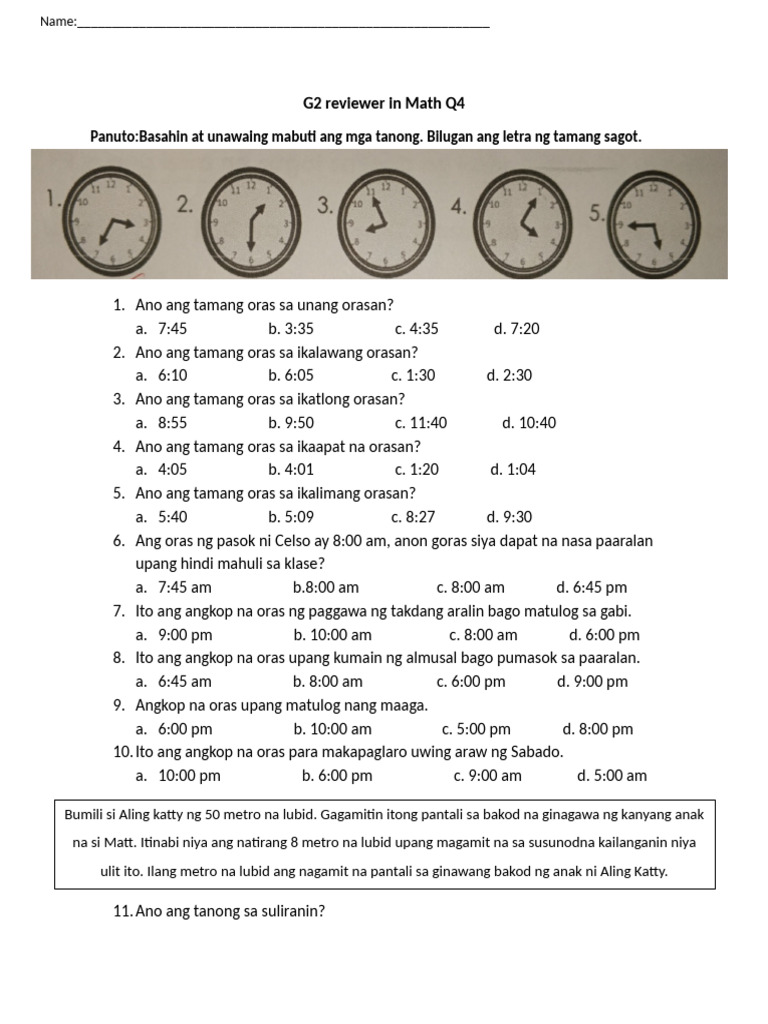 G2 Reviewer in Math Q4 | PDF