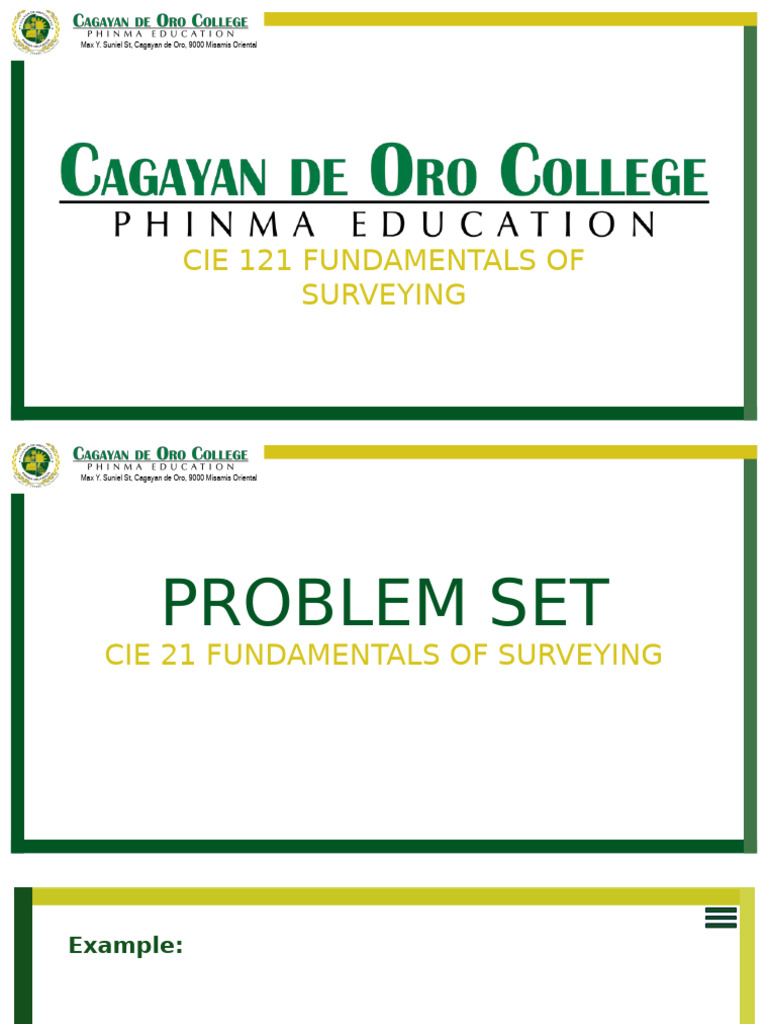 Cie 112 Problem Set 1 | PDF | Surveying | Metre
