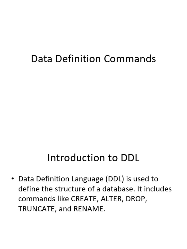 Data Definition Commands-1 | PDF | Sql | Programming Paradigms